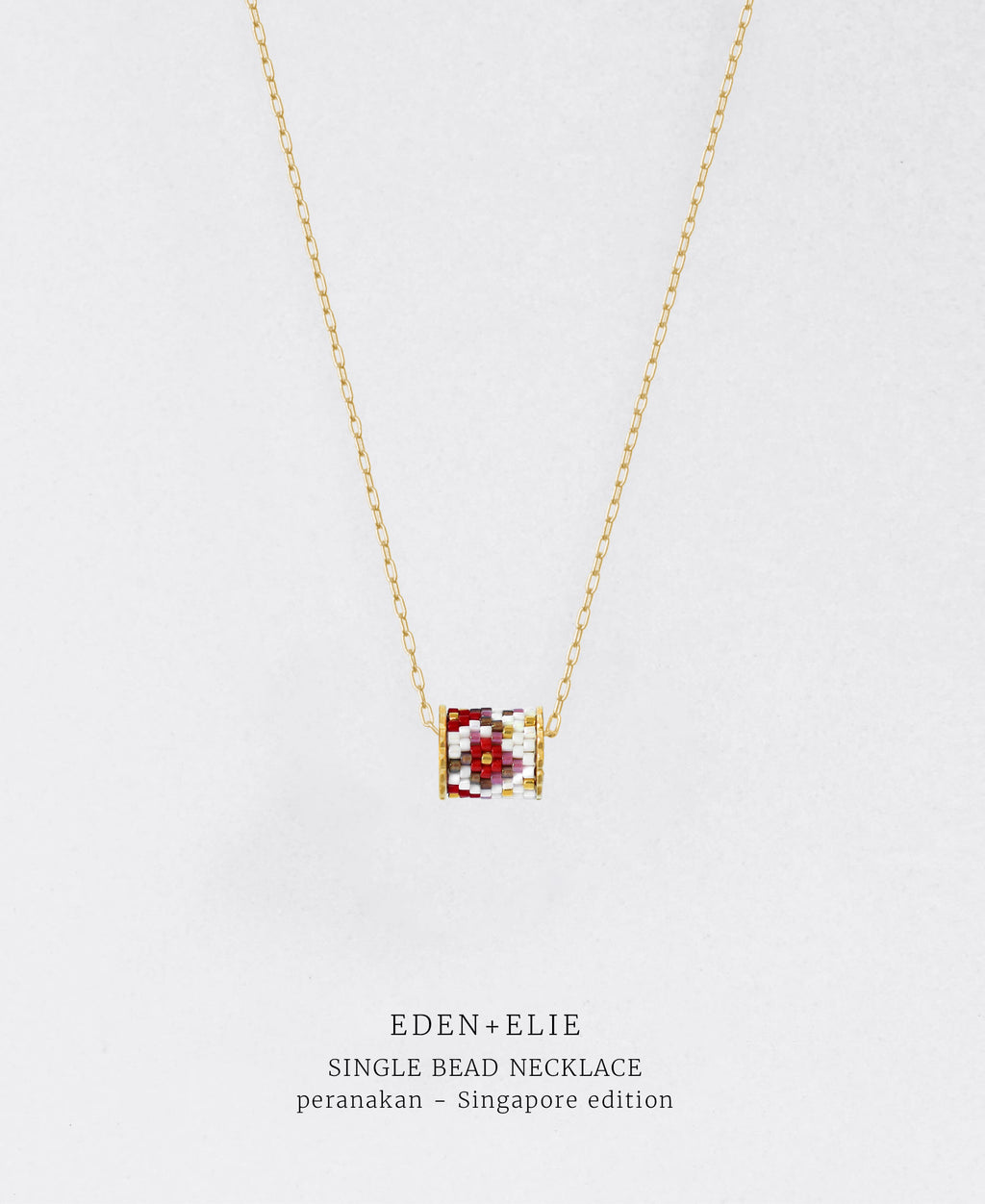 EDEN + ELIE Single Bead Necklace - Modern Peranakan Singapore Edition